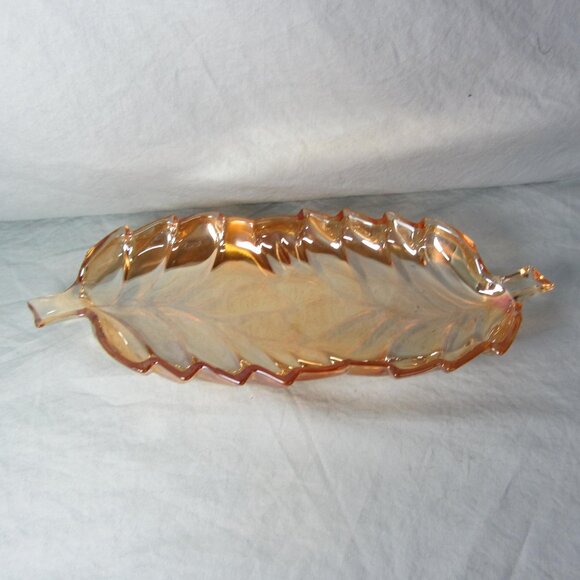 Vintage | Accents | Vintage Lusterware Leaf Dish Peach Marigold W838 ...
